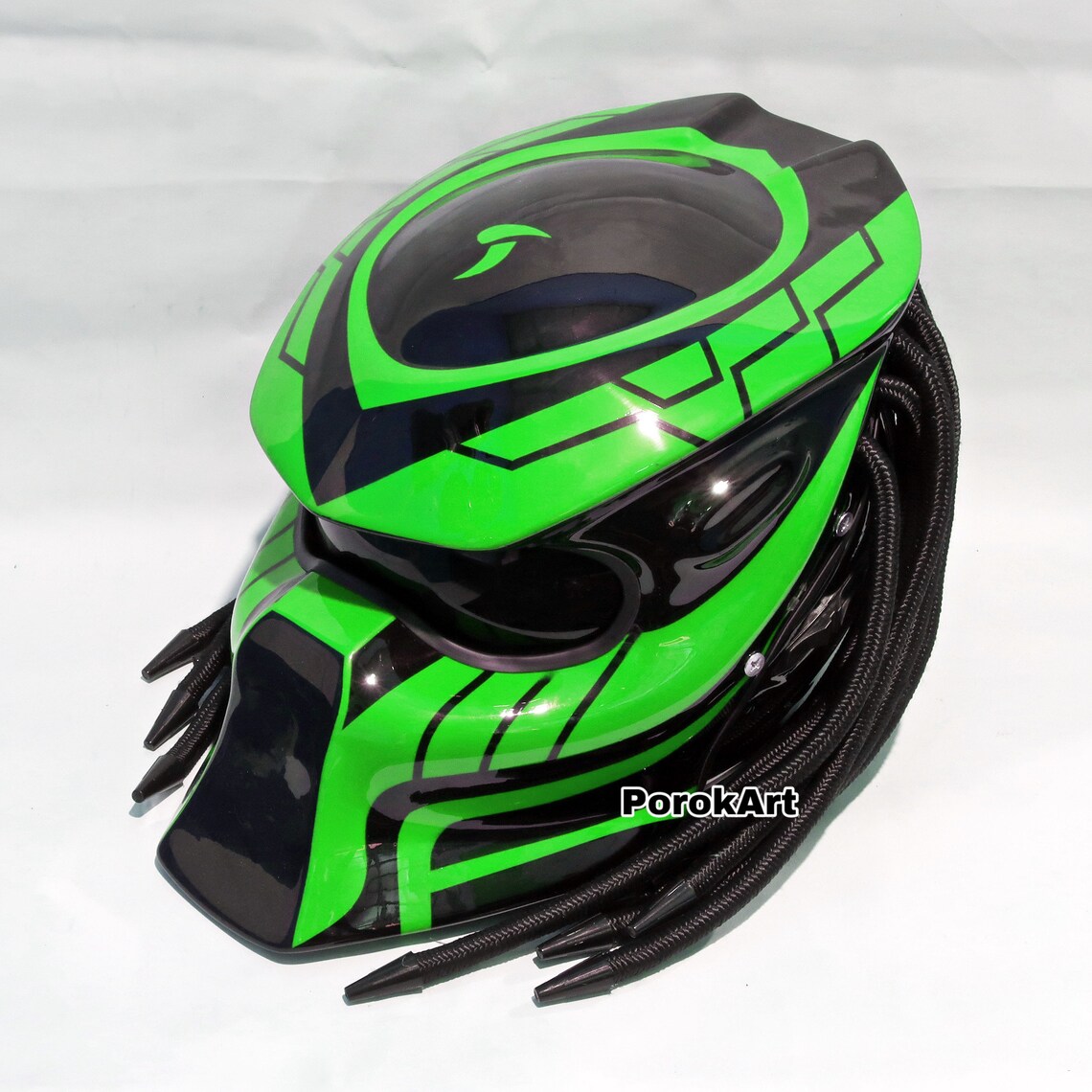 Helmet Predator Custom Green Line (dot Ece Certified) - Etsy