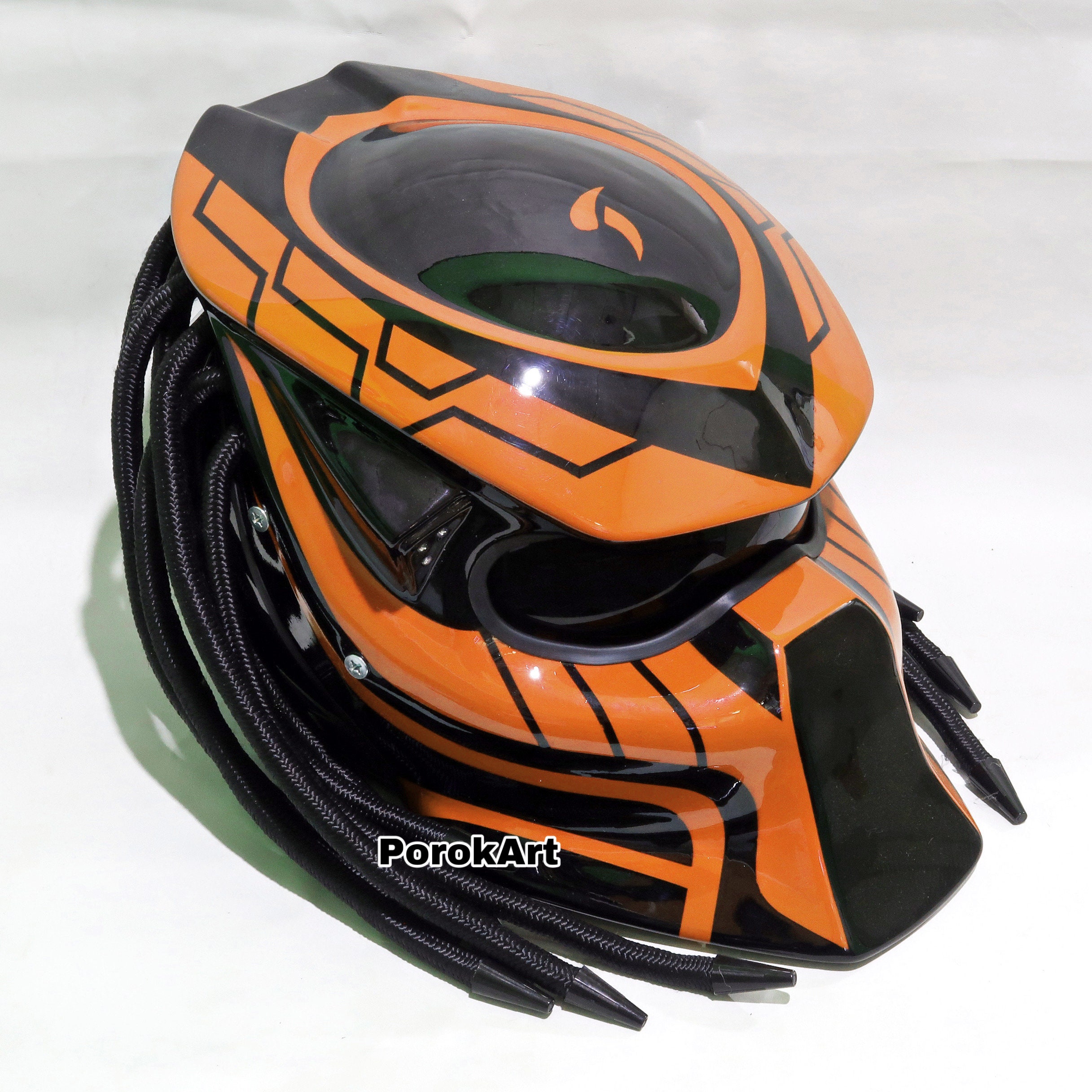 Helmet Predator Custom Orange Line (dot Ece Certified) - Etsy