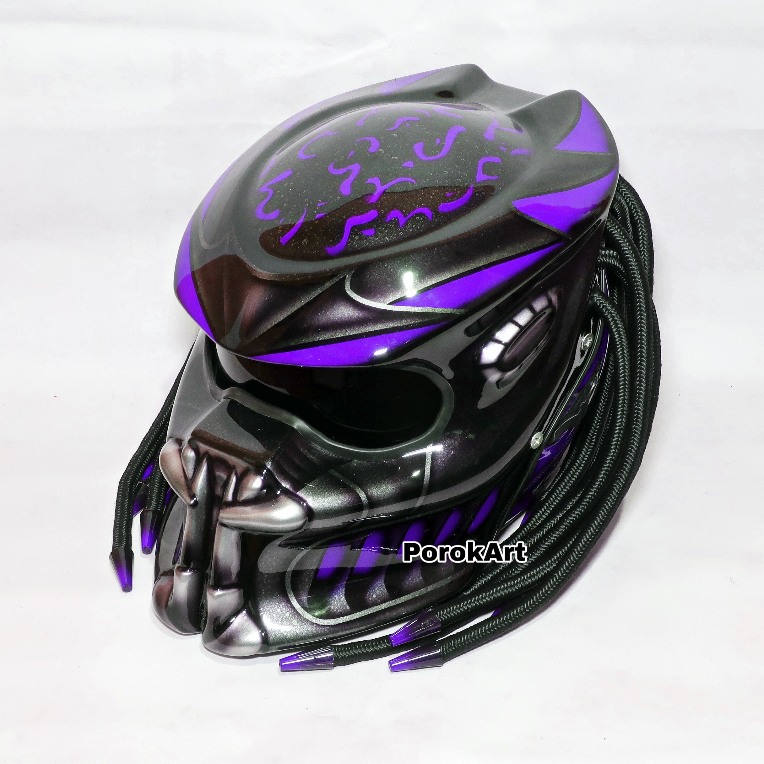 Top Predator Helmet Purple Fire (dot Ece Certified) - Etsy