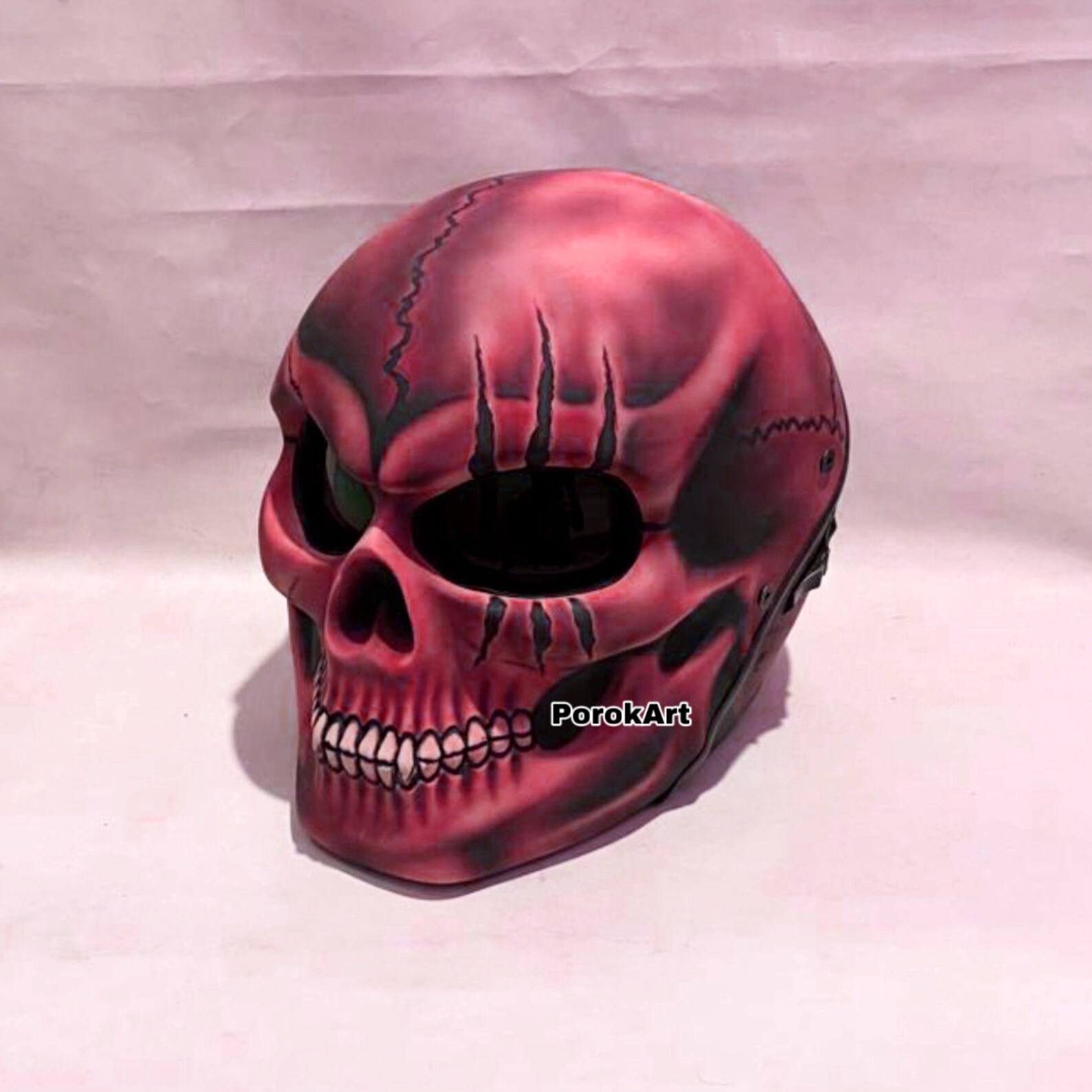 New Arrival Skull Motorcycle Helmet Red Crack Classic Style (dot Ece ...