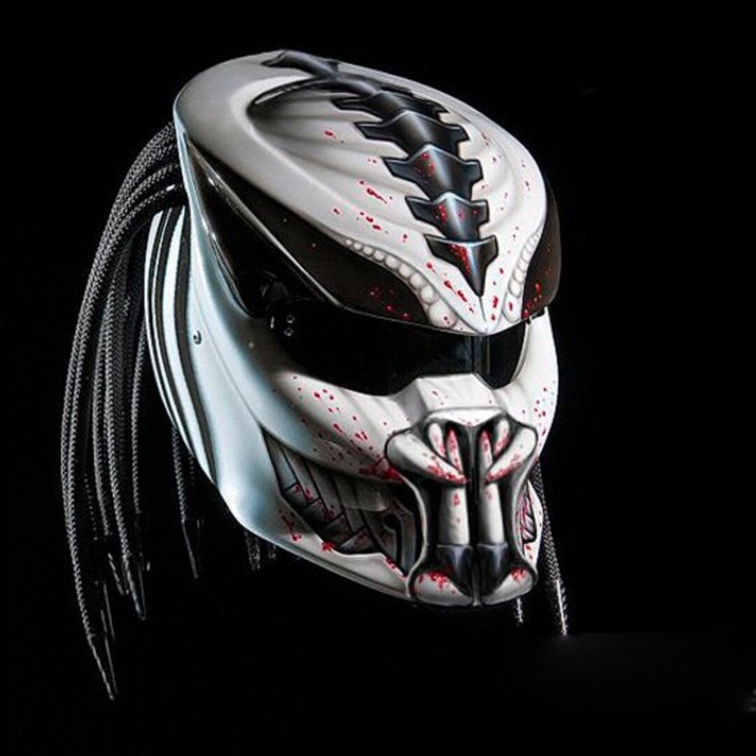 Best!!! Custom Predator Motorcycle Helmet Fangs Blood (dot Ece ...