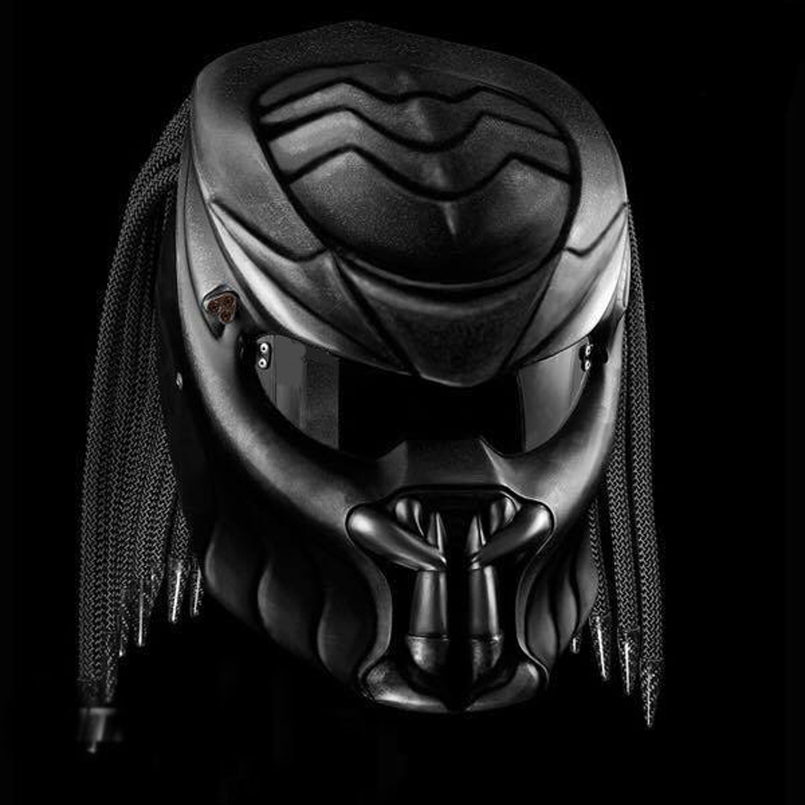 Great!!! New Custom Predator Motorcycle Helmet the Black Mamba Matte ...