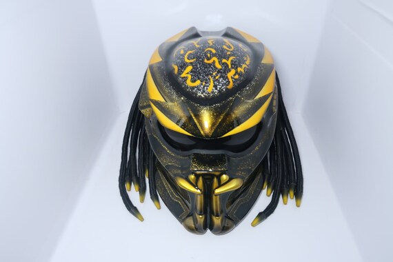 Custom Predator Helmet Art Golden Fire Motive Hand Painted - Etsy