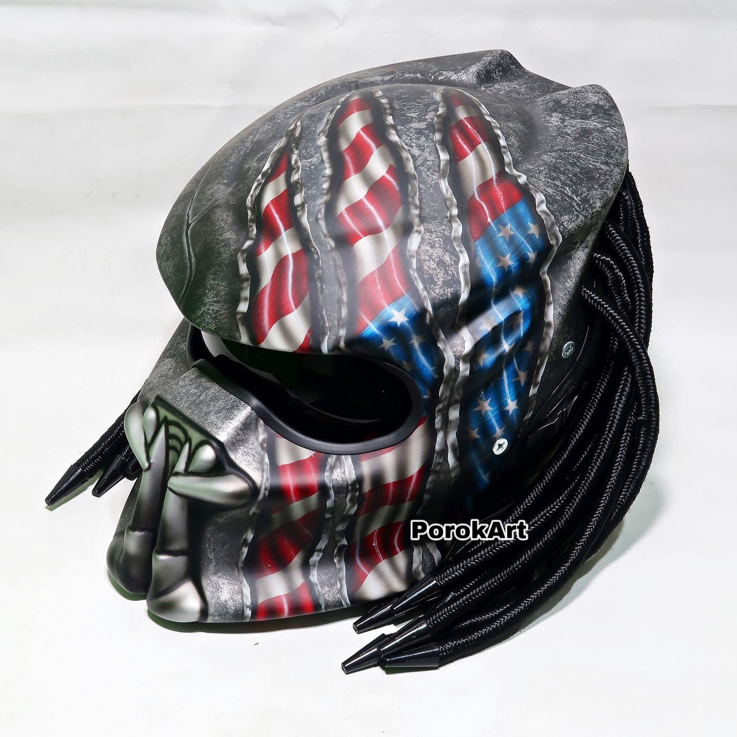 Custom Predator Helmet American Flag Motive dot Ece Certified - Etsy
