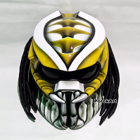 White Predator Motorcycle Helmet