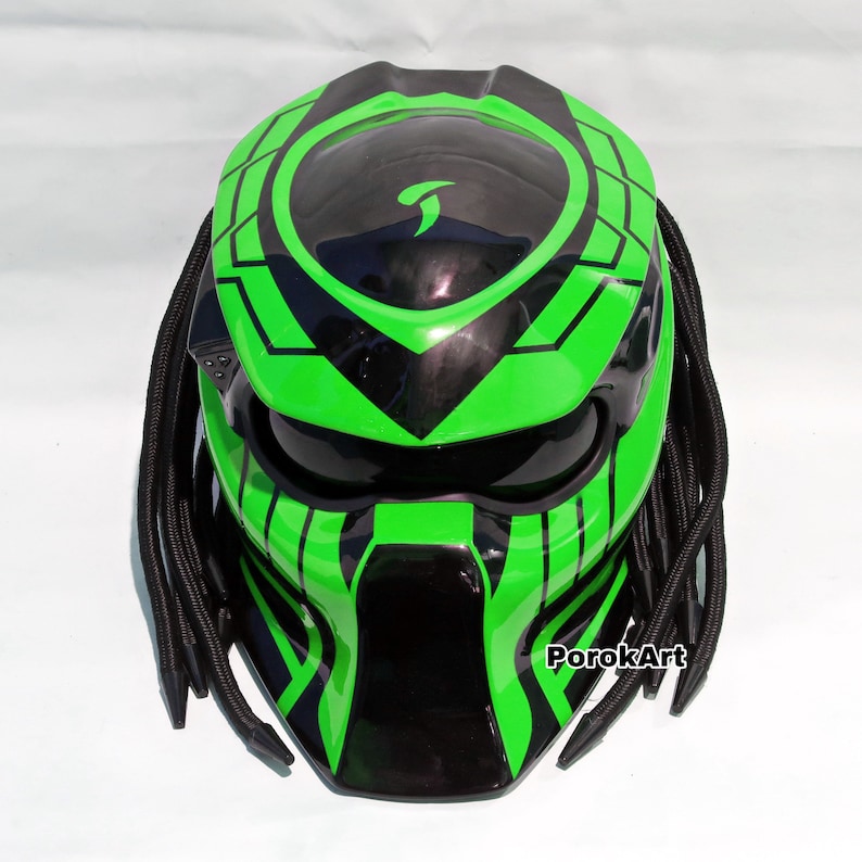 Helmet Predator Custom Green Line (dot Ece Certified) - Etsy