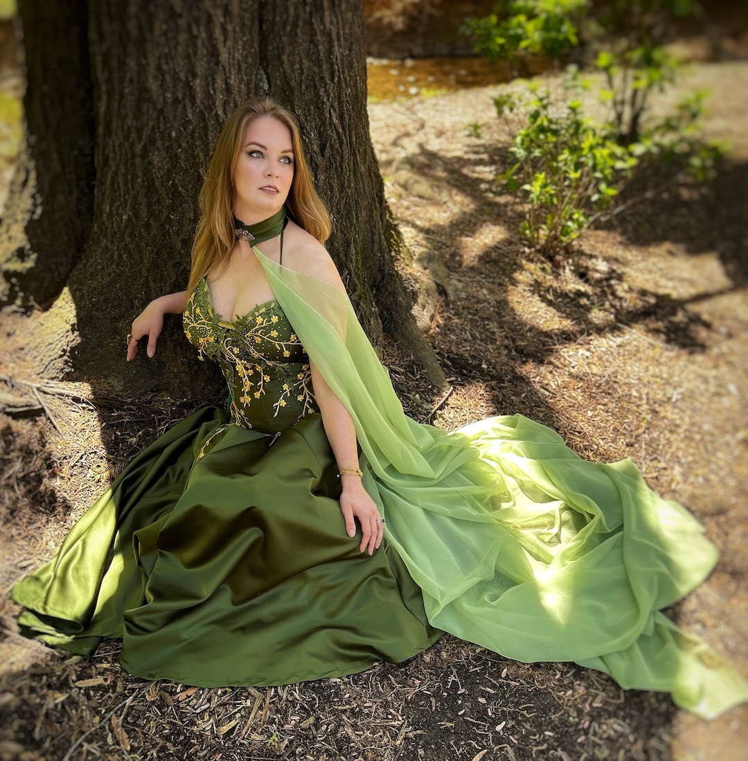 Green Renaissance Fairy Costume, Green Fairy, ACOTAR Dress, Fairy ...
