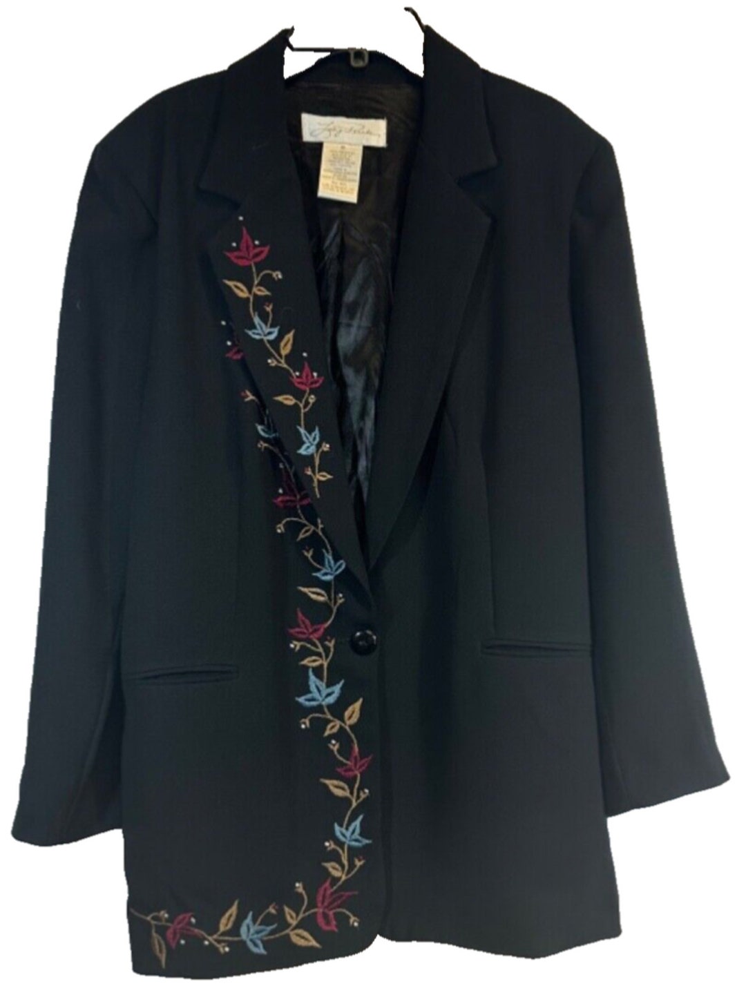 Lucy Pereda Floral Embroidered Blazer/jacket Size 16 Womens One Button ...