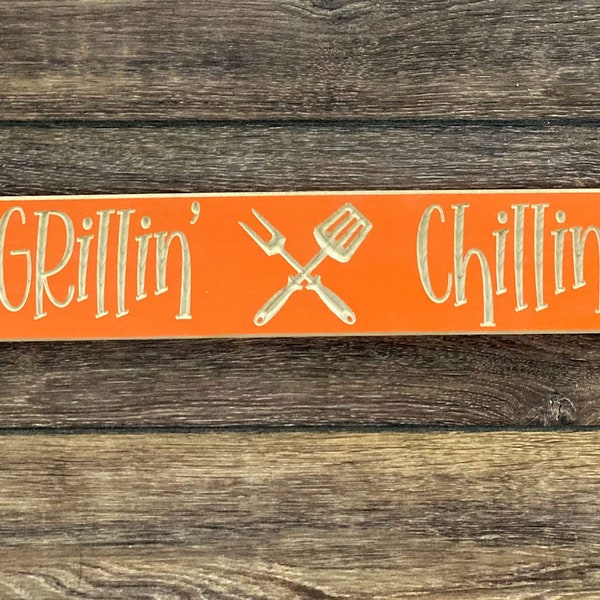 Grillin and Chillin Sign - Etsy