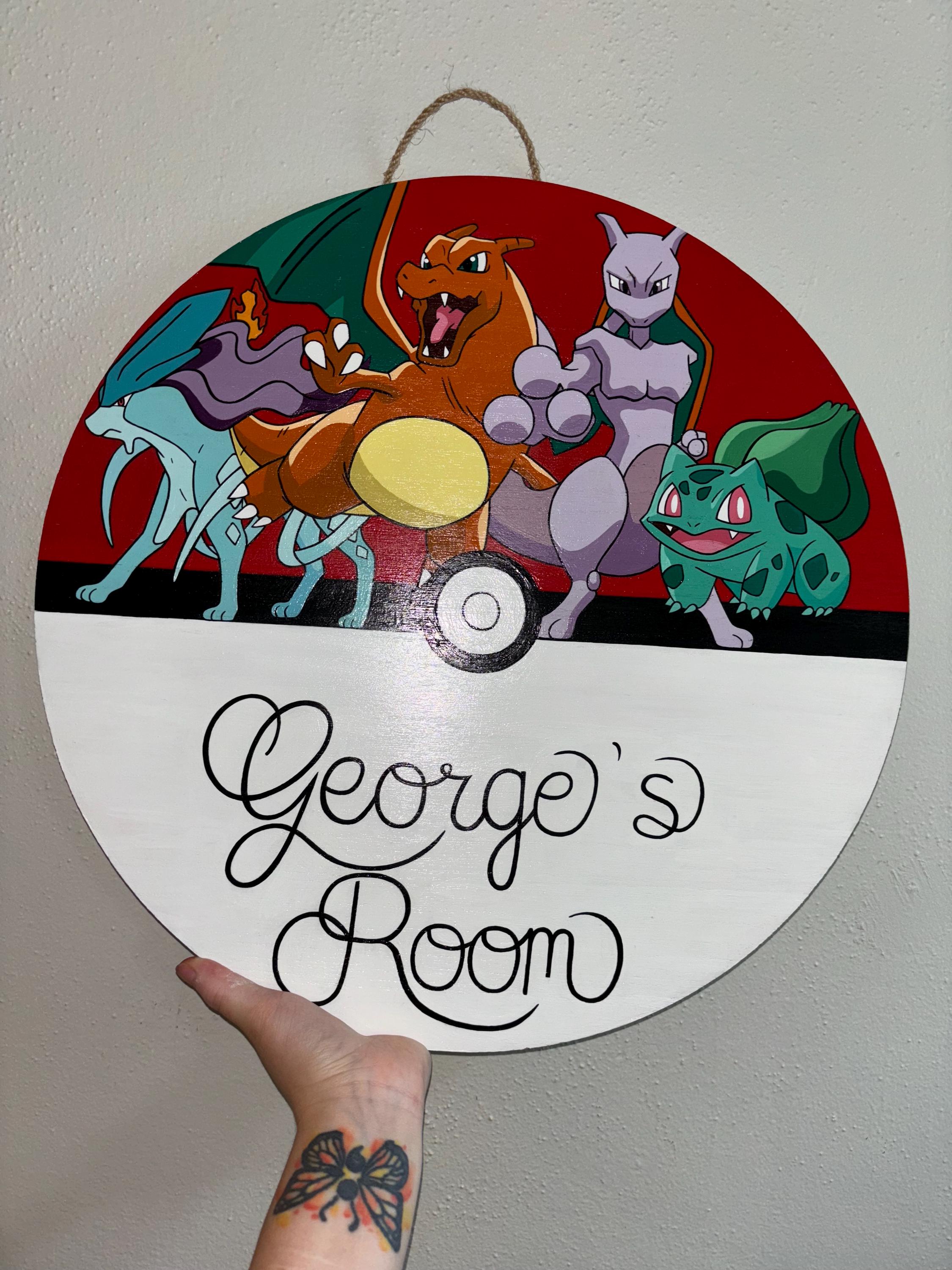 Custom Hand Painted Pokémon Wooden Door Hanger/wall Decor - Etsy