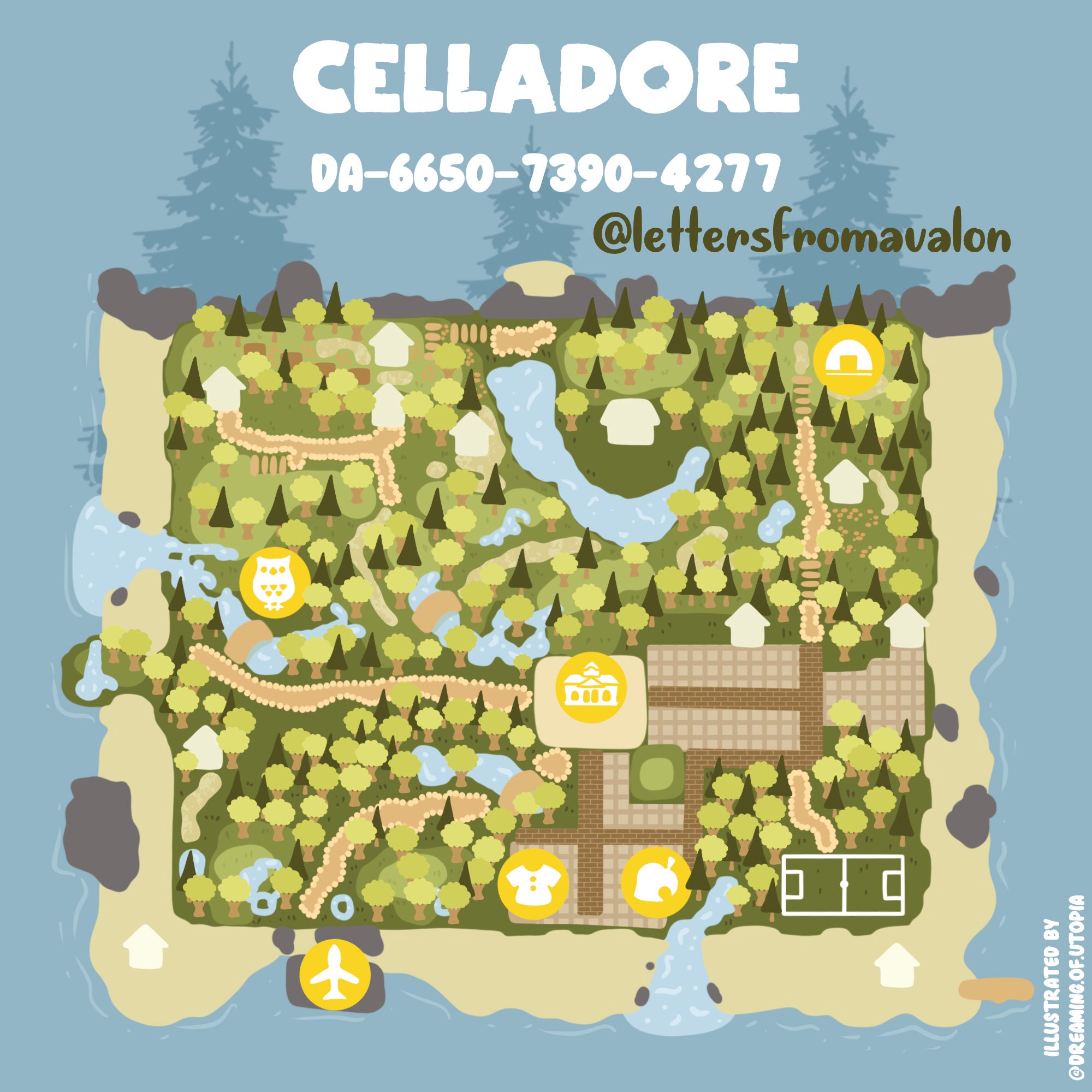 Acnh Custom Detailed Map Illustration - Etsy