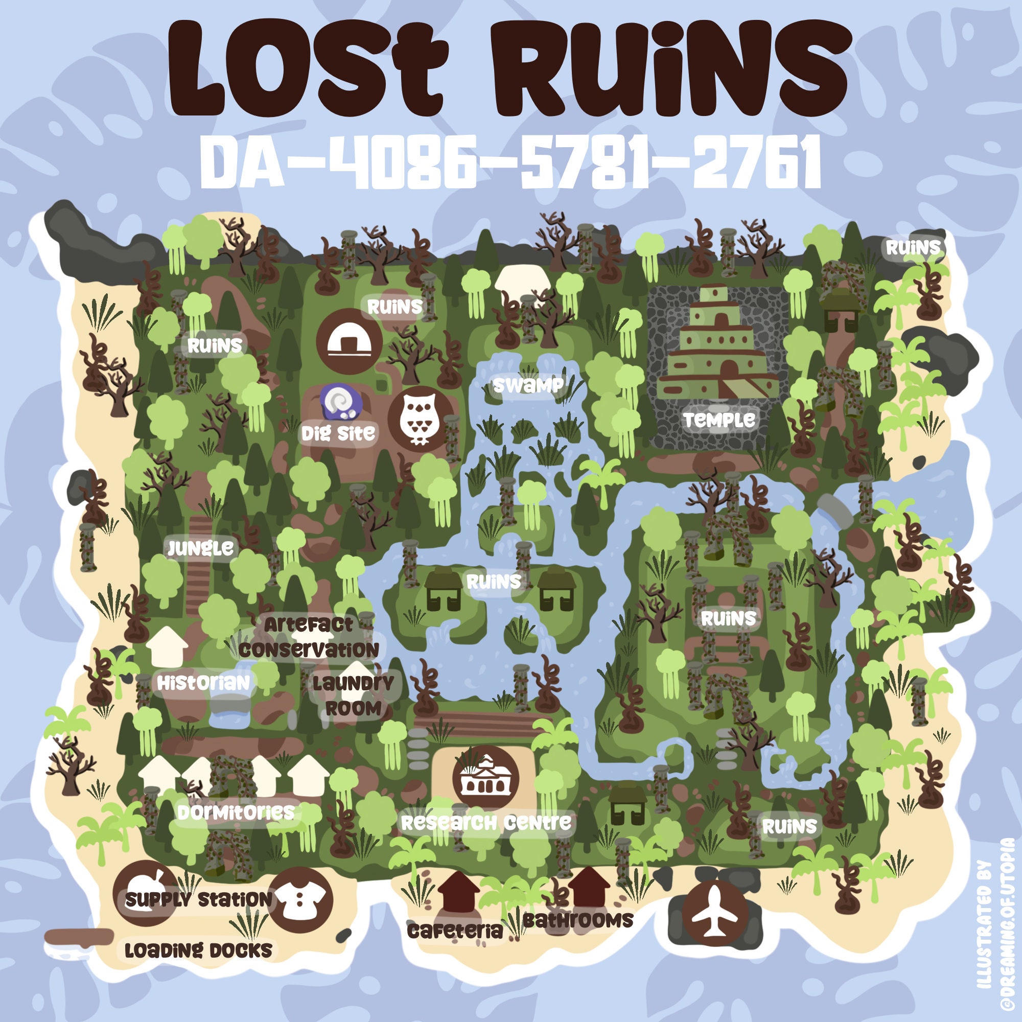 Acnh Custom Detailed Map Illustration - Etsy