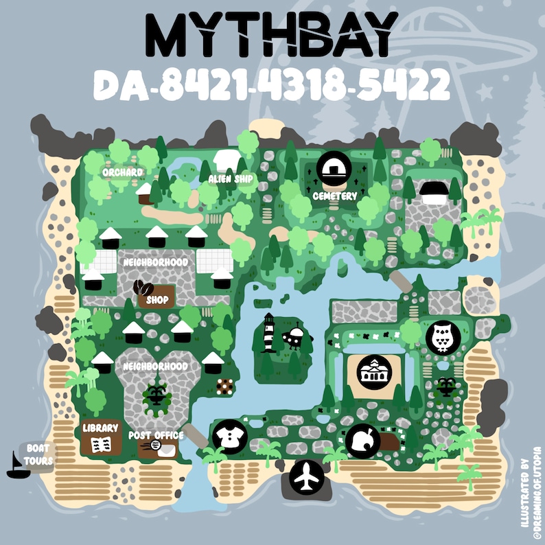 Acnh Custom Detailed Map Illustration - Etsy