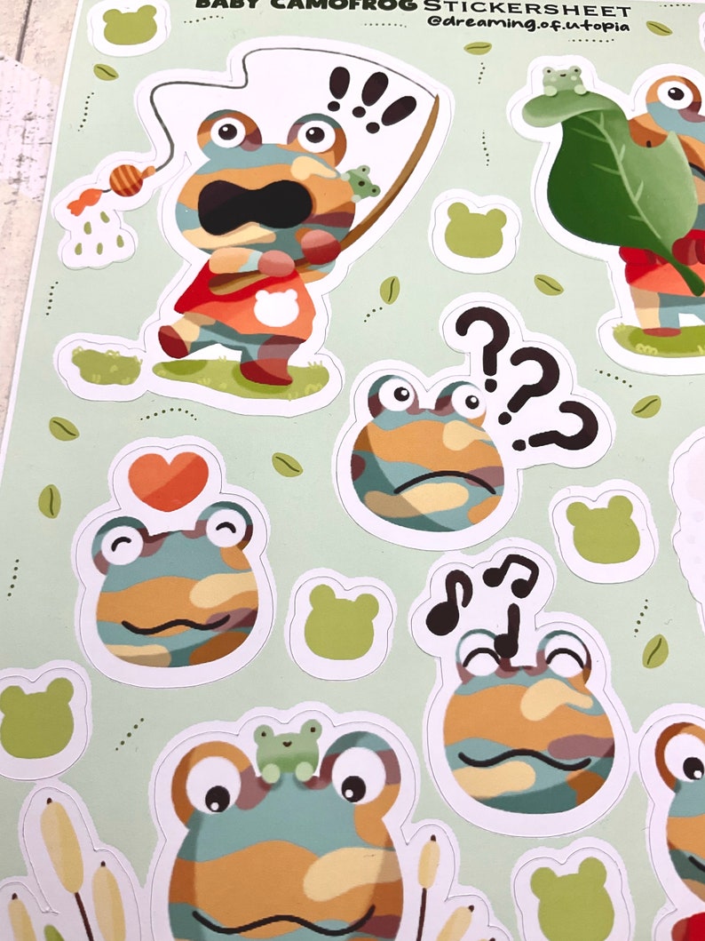 Animal Crossing Camofrog Sticker | ACNH Illustrations & Prints - Etsy