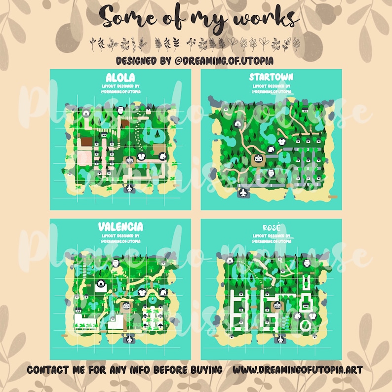 Acnh Custom Map Layout Design - Etsy