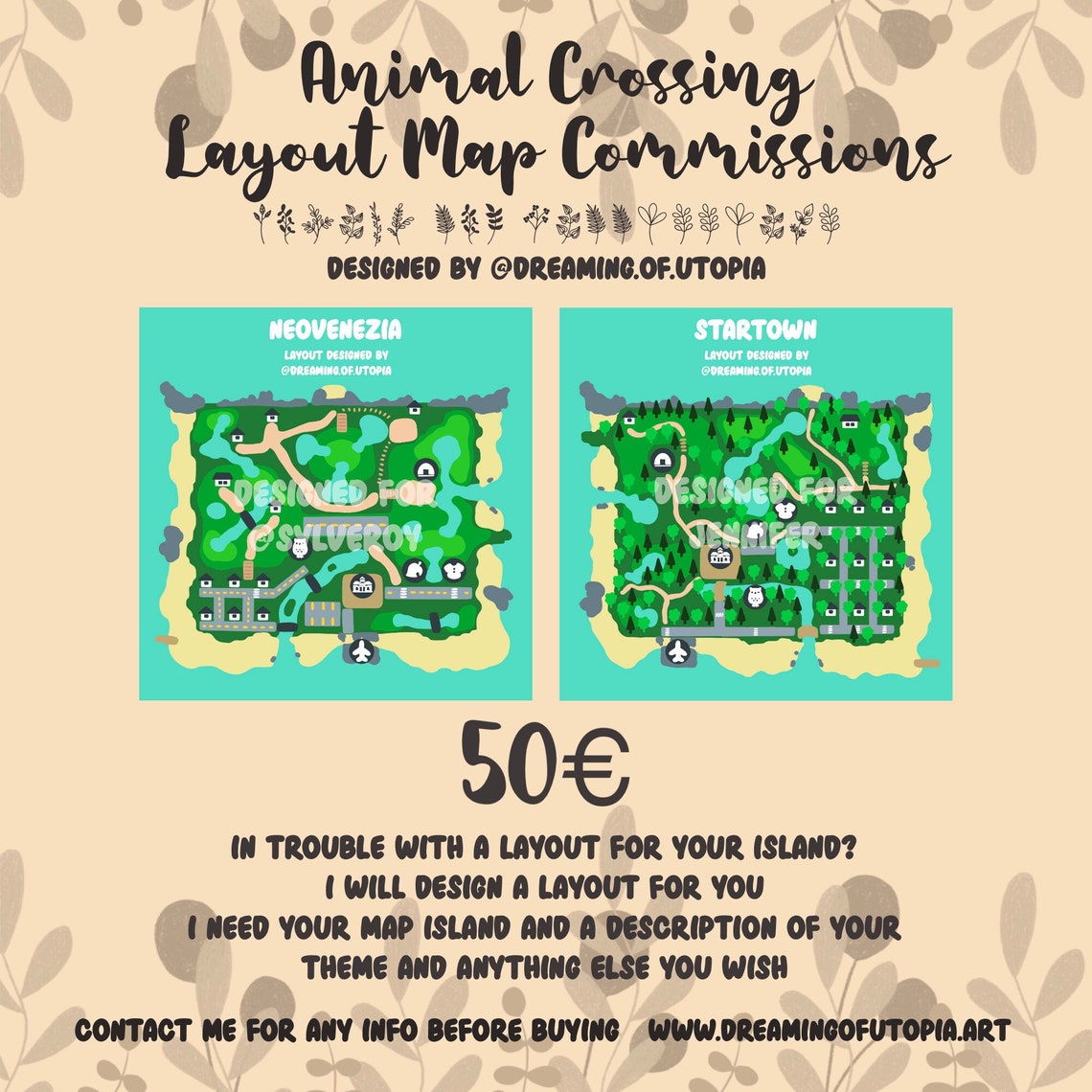 Acnh Custom Map Layout Design - Etsy