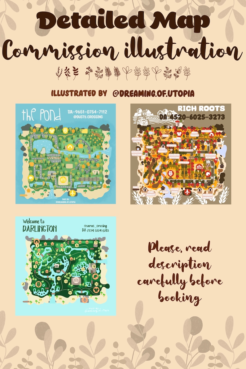 Acnh Custom Detailed Map Illustration - Etsy