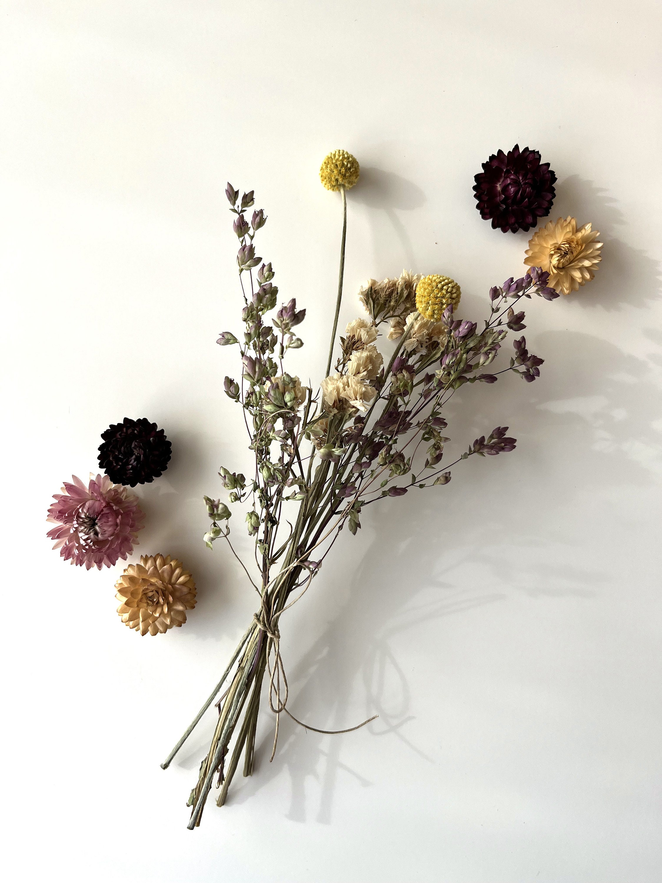 Moody Mix Mini Dried Flower Arrangement // Bud Vase Dried Flowers ...