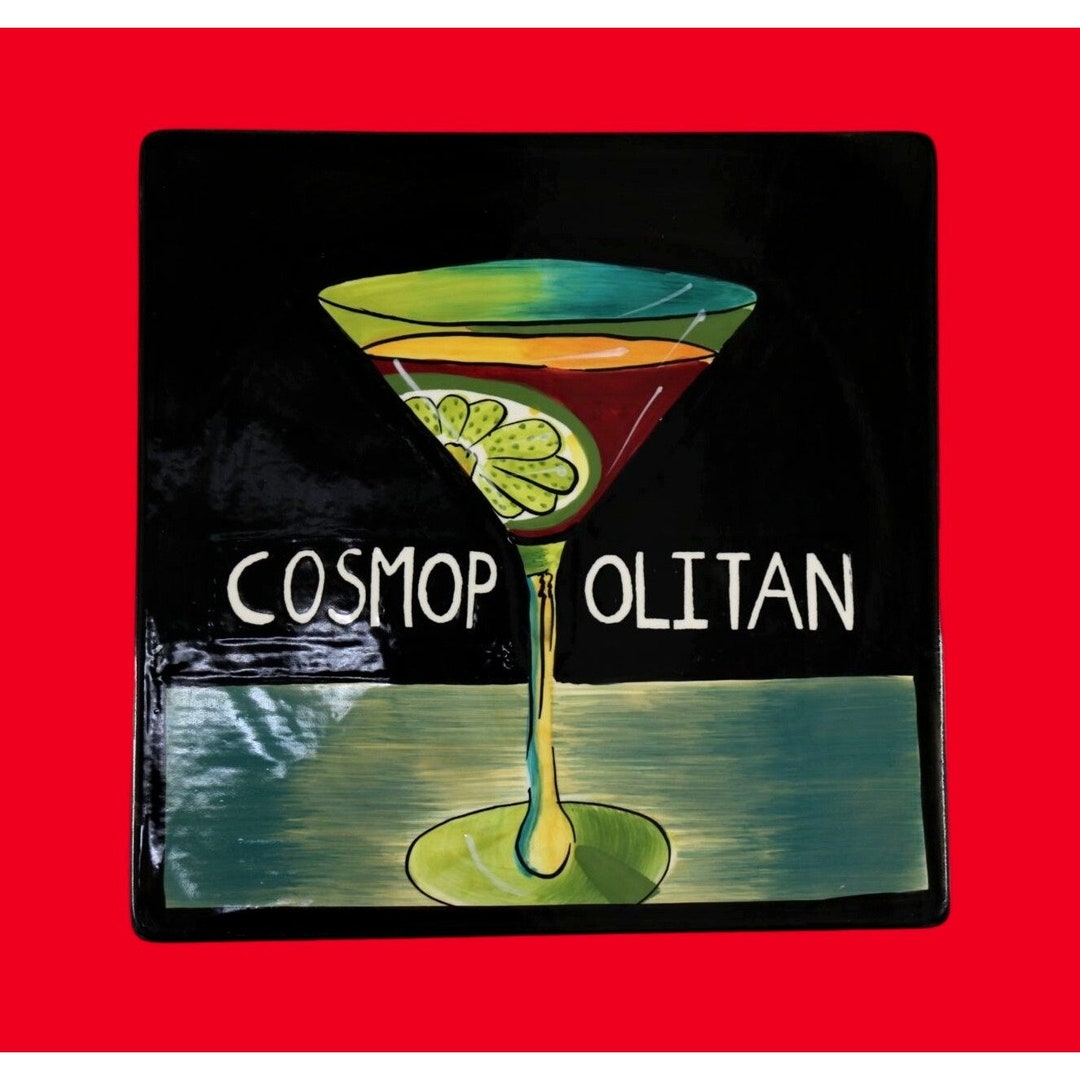 Vintage Set of Mary Naylor Martini Square Hanging Plates. so Vibrant ...