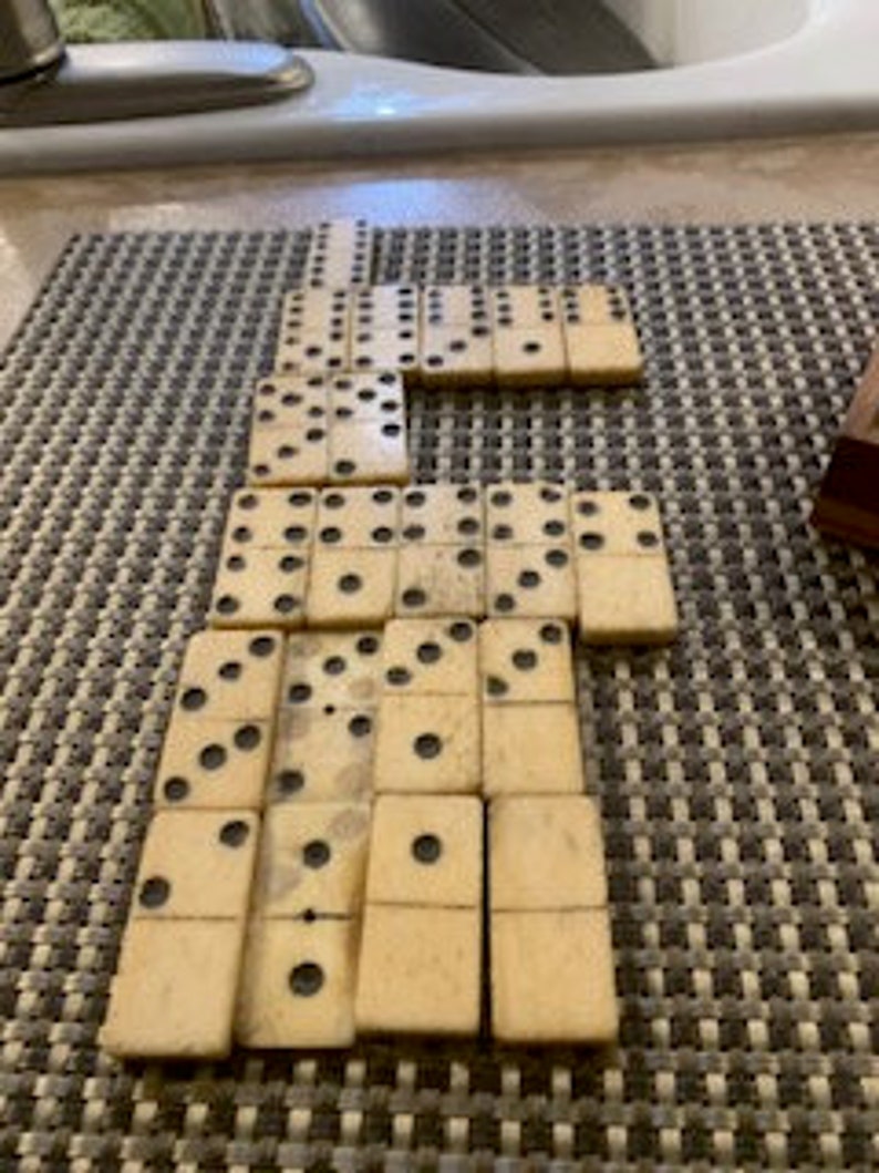Vintage Dominoes With Vintage Wood Box - Etsy