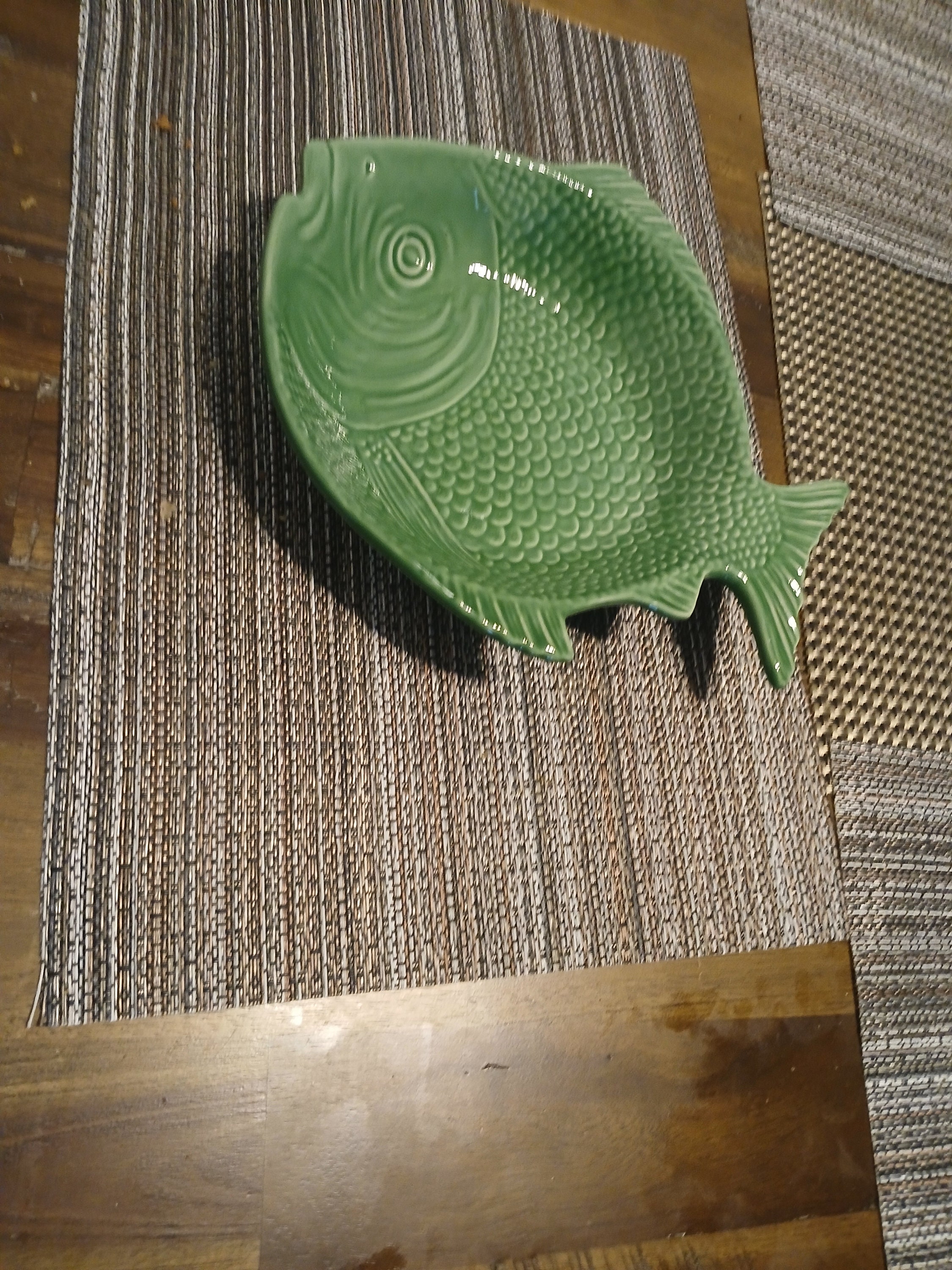 Vintage Green Fish Plate Made in Portugal - Etsy