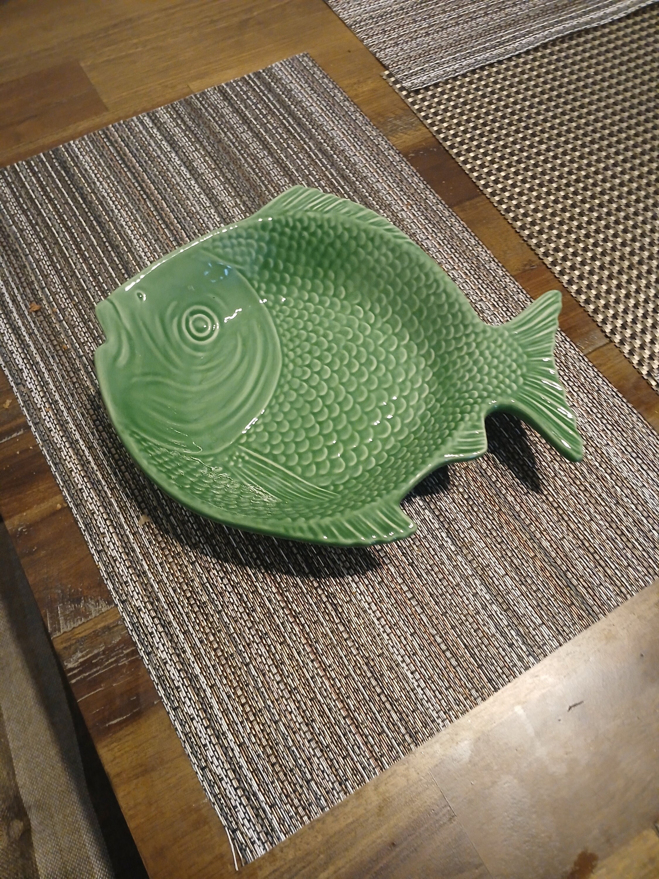 Vintage Green Fish Plate Made in Portugal - Etsy