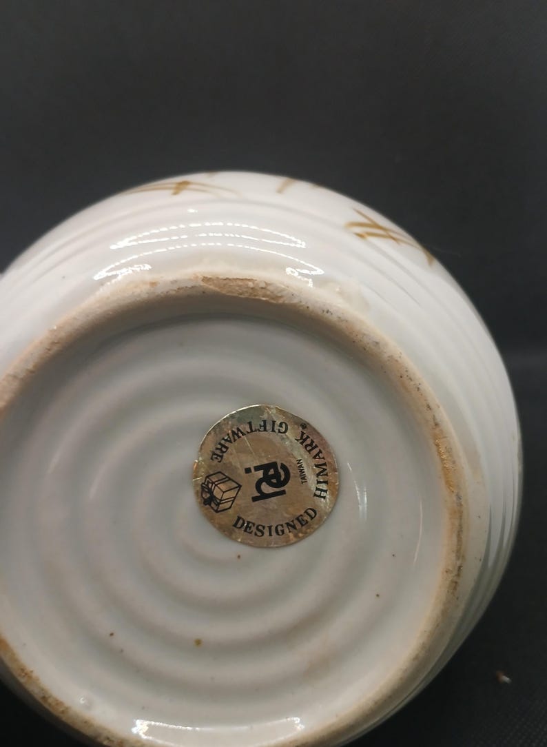 Vintage Porcelain Himark Teapot Bamboo Handle Leaf Design Made in ...