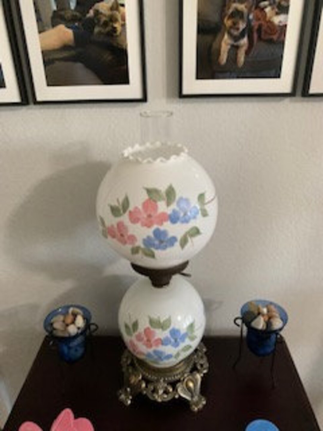 Hand Painted Vintage Lamp - Etsy