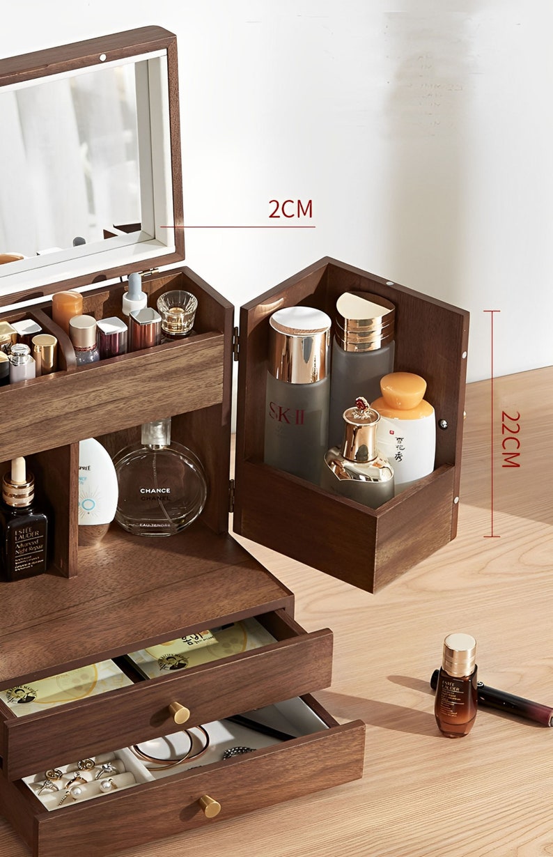 Extra Large Wood Makeup Organizer for Beauty Tools/products/jewelry ...