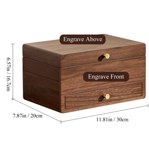 Custom Wooden Jewelry Box | 3 Layers Jewelry Box With Drawer | Double ...