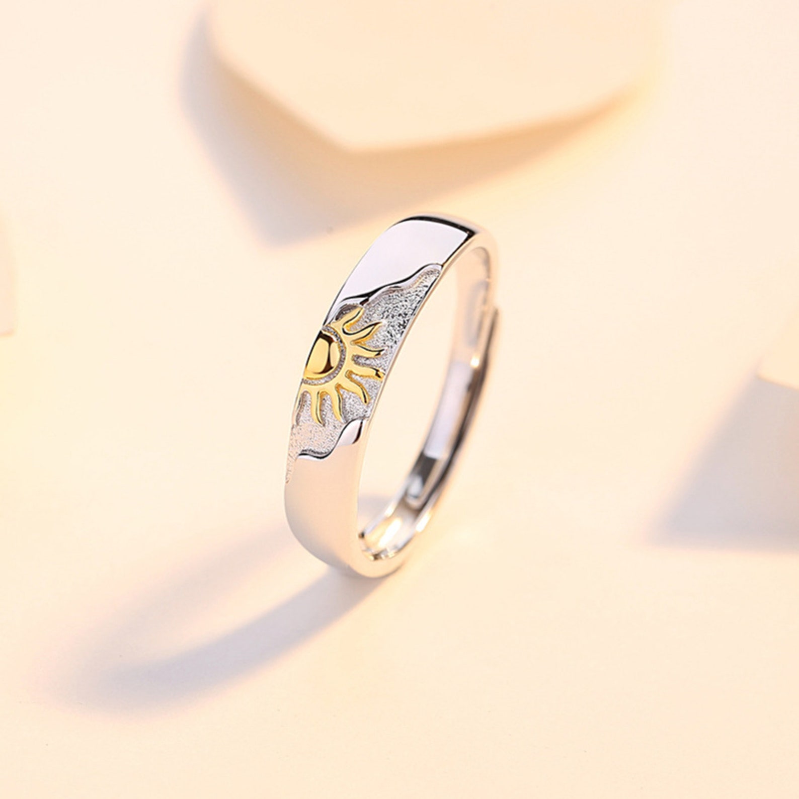 Sun Moon Star Couple Rings Boyfriend Girlfriend Matching - Etsy UK