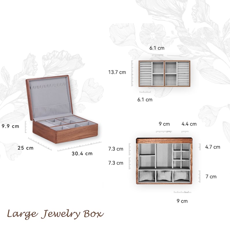 2 Layer Large Jewel Box Large Jewellery Box Functional - Etsy