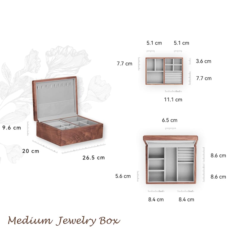 2 Layer Large Jewel Box Large Jewellery Box Functional - Etsy