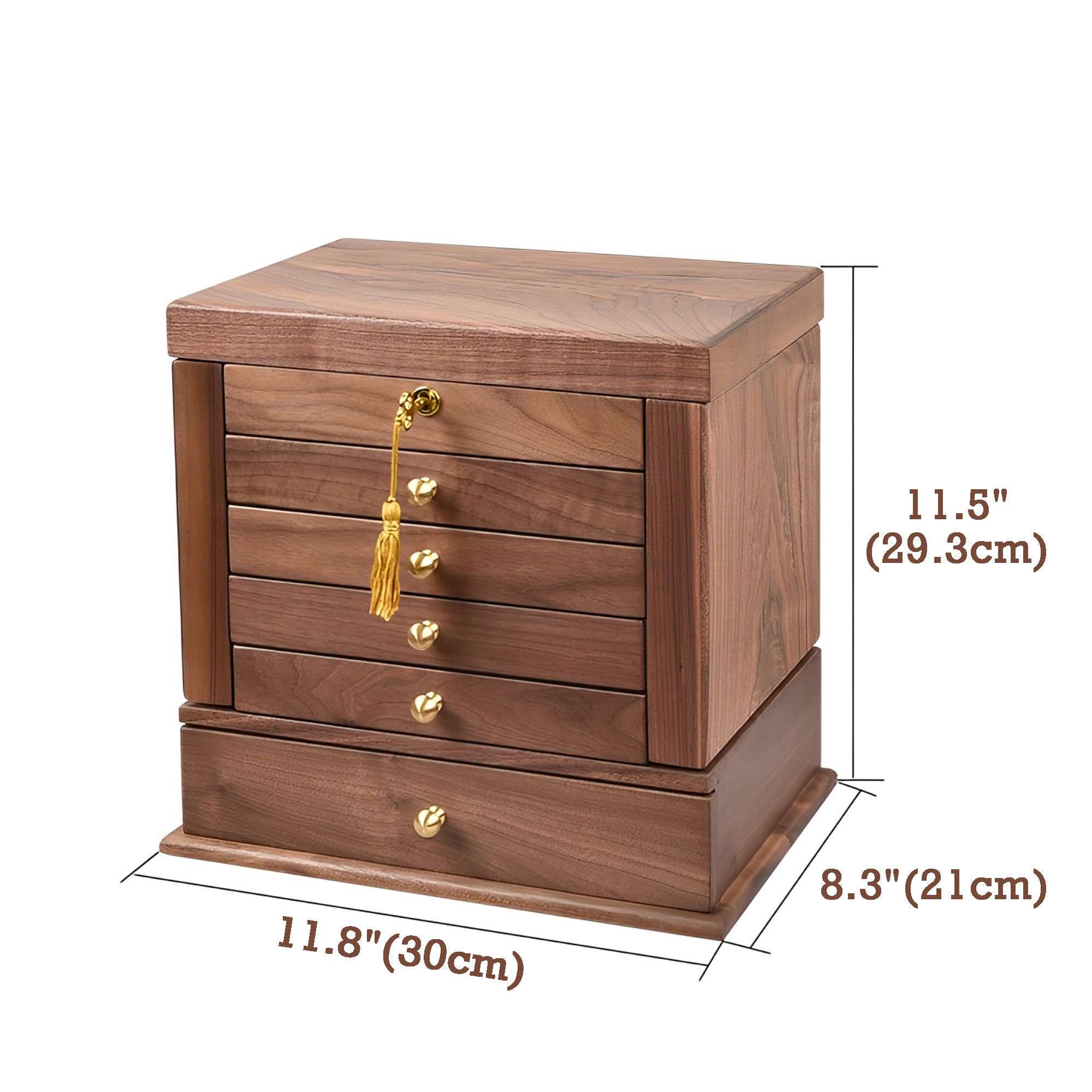 Luxury Solid Walnut Extra Large Vintage Jewelry Box 6 Layer - Etsy
