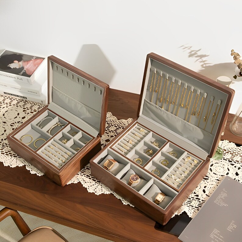 2 Layer Large Jewel Box Large Jewellery Box Functional - Etsy