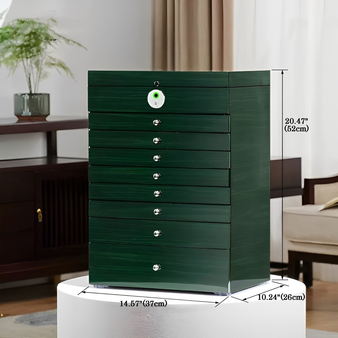 Luxury Extra Large Fingerprint Lock Jewelry Box, Piano Paint 9 Layer ...