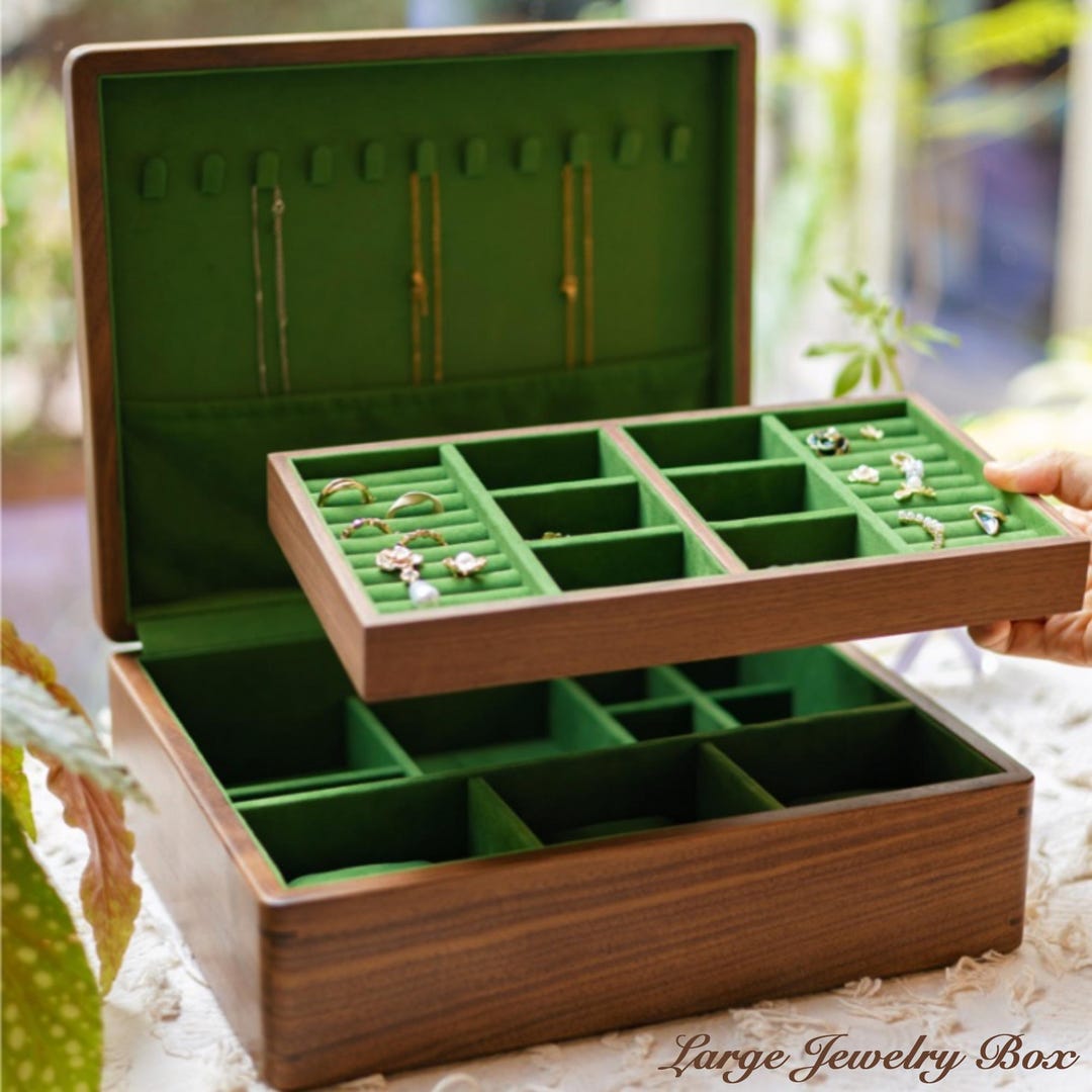 2 Layer Large Jewel Box, Large Jewellery Box, Functional Jewelry Box ...