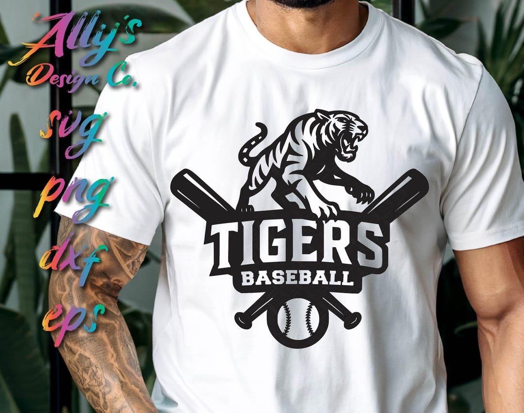 Tigers Baseball Mascot Logo SVG Design Team Shirt Fan School Sport ...