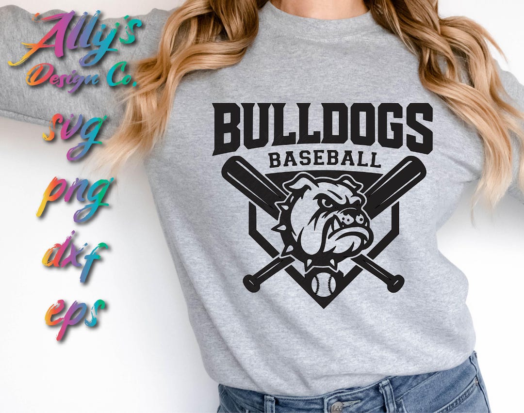 Bulldogs Baseball Mascot Logo SVG Design Team Shirt Fan School Sport ...