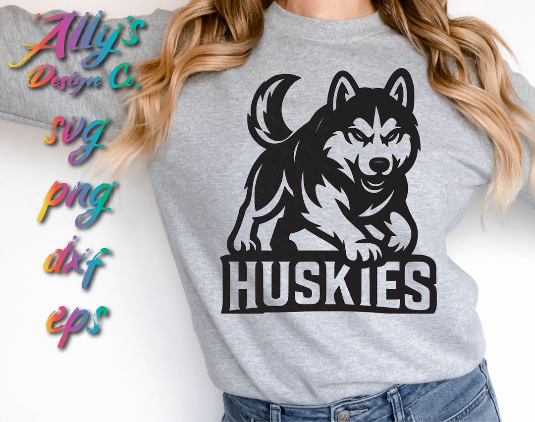 Huskies Mascot Logo SVG PNG | Team Shirts | Bold Clipart | Animal ...