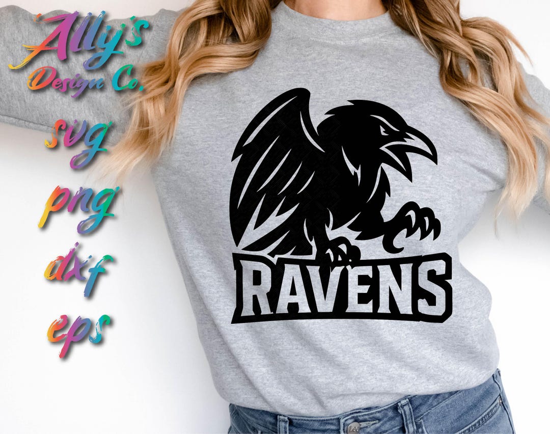 Ravens Mascot Logo SVG PNG | Team Shirts | Bold Clipart | Animal Tattoo ...