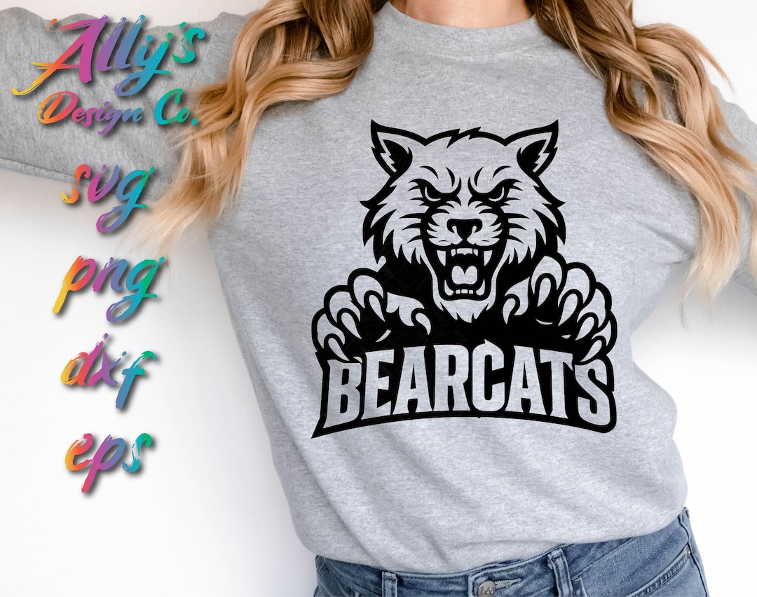 Bearcats Mascot Logo SVG PNG | Team Shirts | Bold Clipart | Animal ...