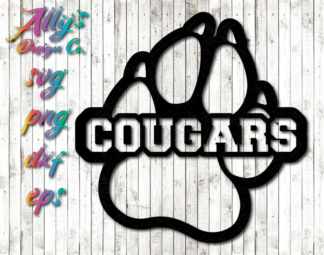 Cougars Paw Print Claw SVG Design Team Shirt Idea School Sport Sports ...