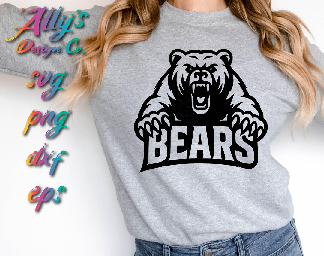 Bears Mascot Logo SVG PNG | Team Shirts | Bold Clipart | Animal Tattoo ...