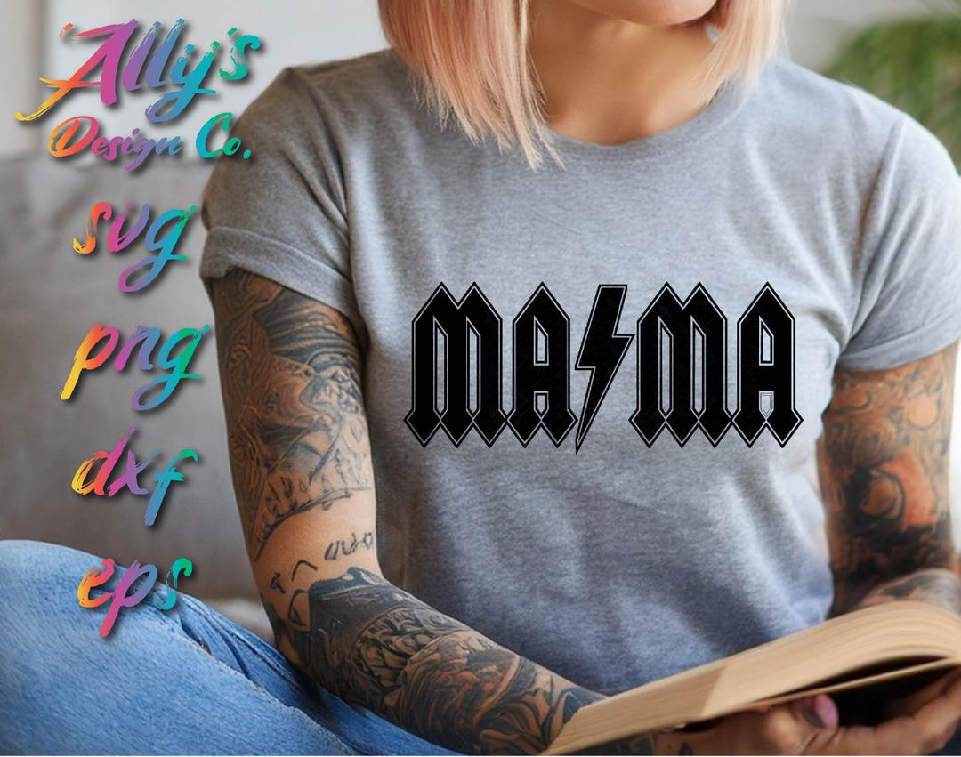 Mama Rock Band Metal SVG | Retro Music Cut File for Cricut & Silhouette ...