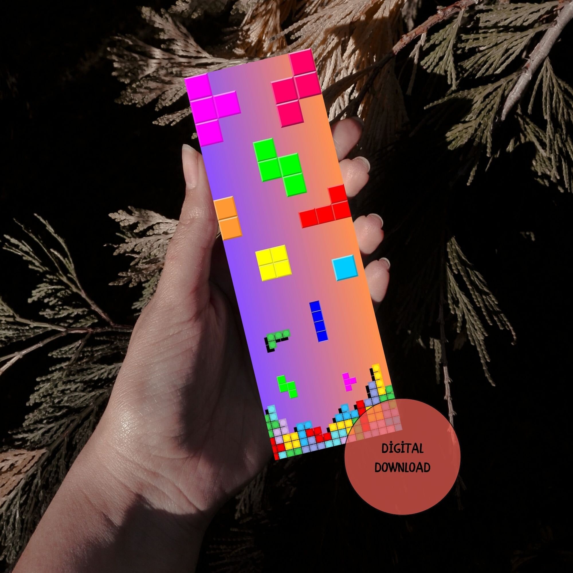 Fantasy Printable Bookmark, Tetris Bookmark, Custom Bookmark , Cute ...