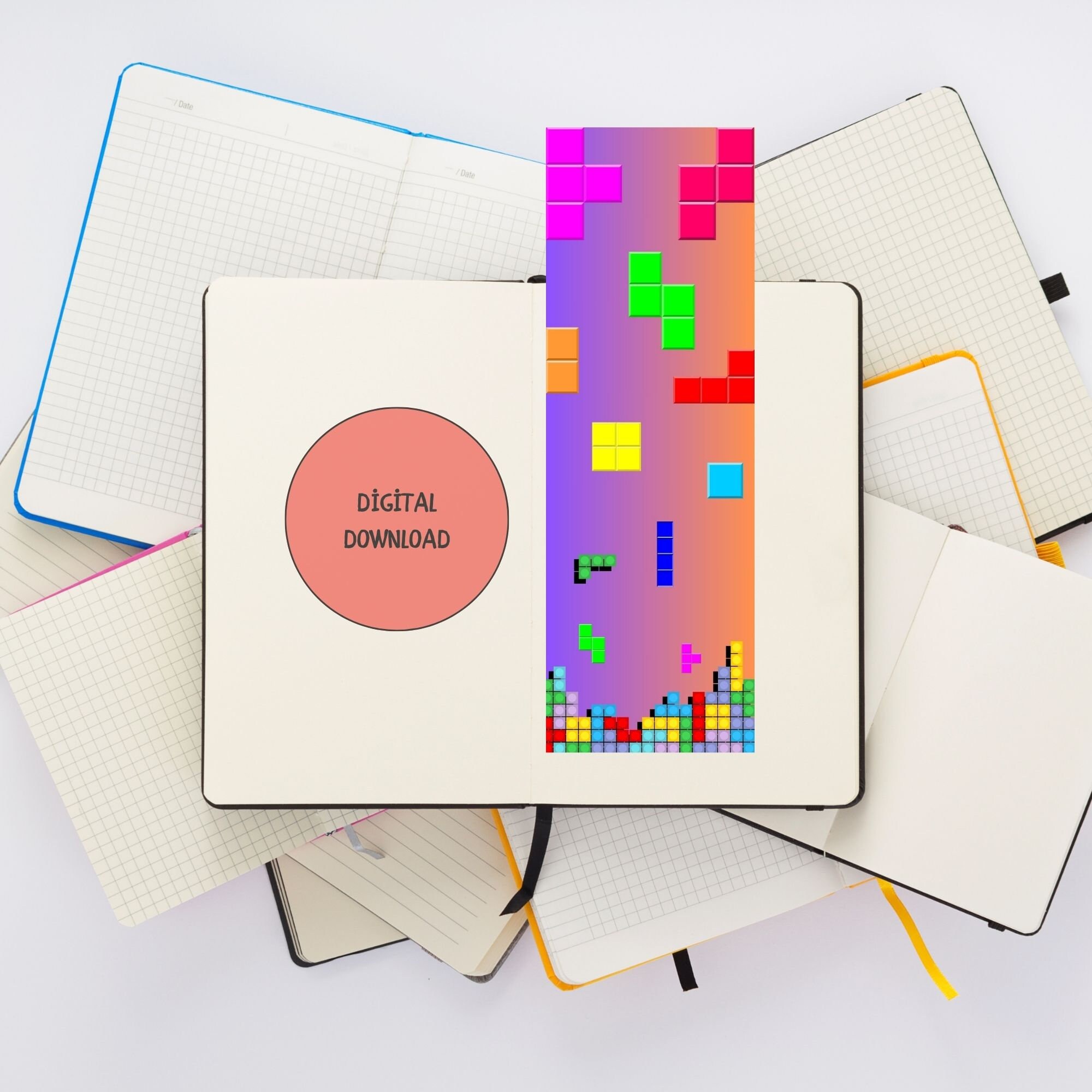 Fantasy Printable Bookmark, Tetris Bookmark, Custom Bookmark , Cute ...