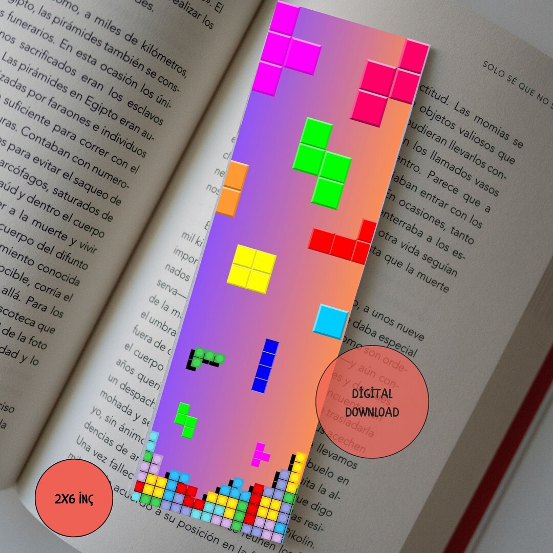 Fantasy Printable Bookmark, Tetris Bookmark, Custom Bookmark , Cute ...