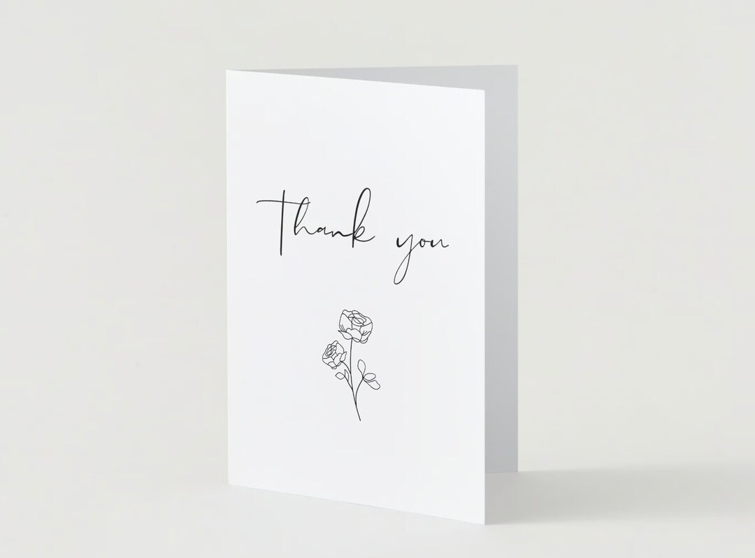 Simple Flower Thank You Card - Etsy