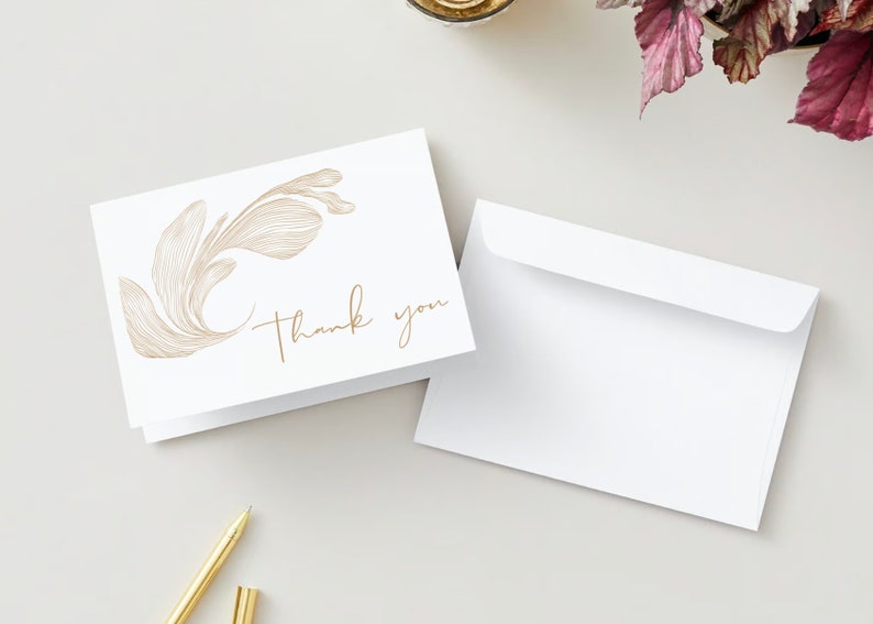 Printable Thank You Card - Gold Design - Etsy